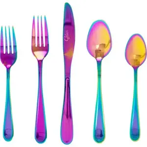 GIBSON HOME Stravidia 20 Piece Flatware Set - Rainbow
