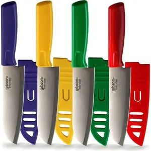 GIBSON EVERYDAY Everyday Grantville 4 Piece 6 Inch Santoku Knife With Sheath - Assorted