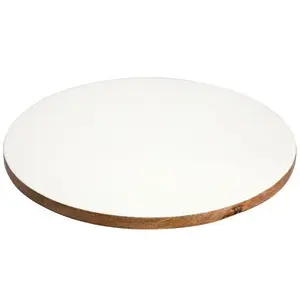 GIBSON HOME 14 Inch Wood Lazy Susan Serving Board - White