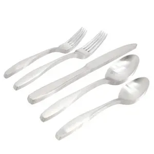 GIBSON HOME Karlton 20 Piece Stainless Steel Flatware Set - Metallic Silver