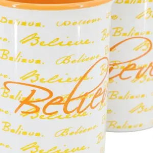 GIBSON HOME Inspirational Words Believe 4 Piece 16 Ounce Stoneware Mug Set