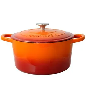 CROCK-POT 5 Quart Round Enameled Cast Iron Dutch Oven - Orange