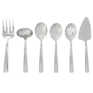 OSTER Eastleigh 6 Piece Stainless Steel Hostess Set With Mirror Polish Finish - Metallic Silver