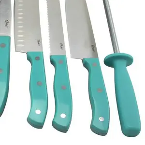 OSTER Evansville 14 Piece Stainless Steel Blade Cutlery Set With Plastic Handles