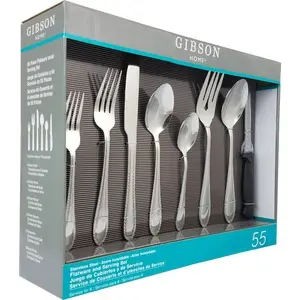 GIBSON HOME Wilmington Plus 55-piece Flatware Set - Silver