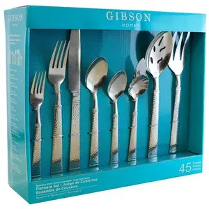 GIBSON HOME Prato 45 Piece Flatware Set - Metallic Silver