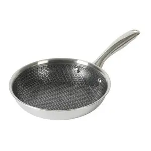 OSTER Modessa 8 Inch Nonstick Triply Stainless Steel Frying Pan - Metallic Silver