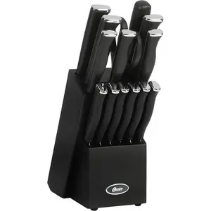 OSTER Langmore 15 Piece Stainless Steel Blade Cutlery Set - Black