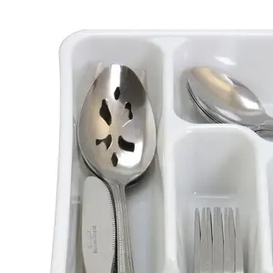 GIBSON HOME Basic Living Aston 45 Piece Flatware Set With Plastic Tray
