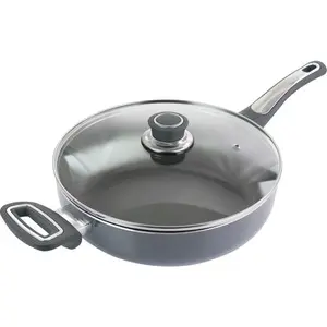 OSTER 3.5 Quart Aluminum Saute Pan With Lid - Grey