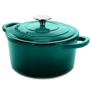 CROCK-POT 3 Quart Enameled Cast Iron Casserole With Lid - Blue