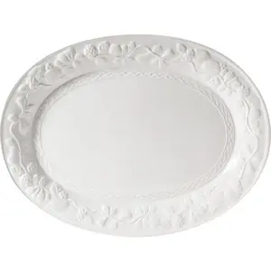 GIBSON HOME Fruitful 18.75 Inch Oval Platter - White