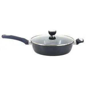 OSTER Hawke 3.9 Quart Ceramic Nonstick Aluminum Saute Pan With Lid - Blue