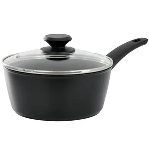 OSTER Connelly 2.5 Quart Textu Nonstick Aluminum Saucepan With Lid - Black