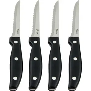 OSTER Granger 4.5 In. Stainless Steel Blade Steak Knife Set - Black