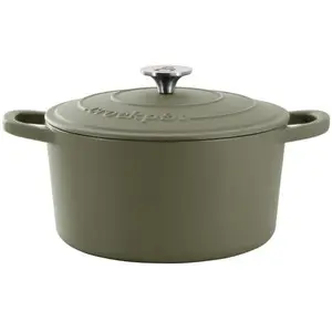 CROCKPOT 7 Quart Enameled Cast Iron Dutch Oven - Green
