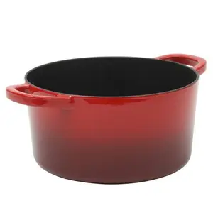 CROCK POT 3 Quart Enameled Cast Iron Dutch Oven With Borosilicate Lid