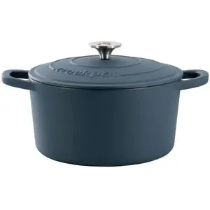 CROCKPOT 5 Quart Enameled Cast Iron Dutch Oven - Blue