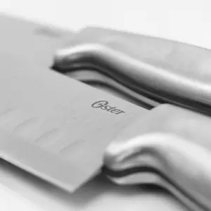 OSTER Baldwyn 2 Piece Stainles Steel Santoku Knife Set