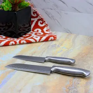 OSTER Baldwyn 2 Piece Stainles Steel Santoku Knife Set