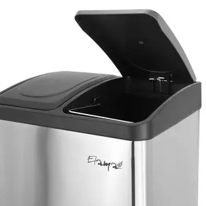 ELAMA 2 Section 15 Liter/ 4 Gallon Each Section Trash And Recycling Step Bin