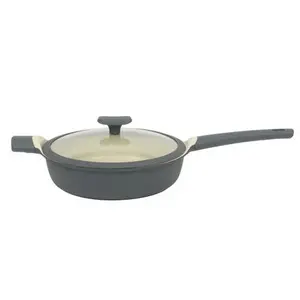 OSTER Rooney 4.1 Quart Ceramic Nonstick Cast Aluminum Saute Pan With Lid - Grey