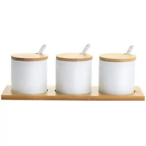 GIBSON ELITE Gracious Dining 10 Piece Fine Ceramic Condiment Jars Serving Set - White