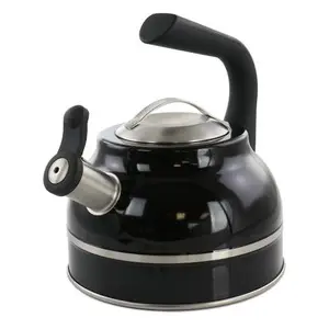 KENMORE 2.3 Quart Stainless Steel Whistling Tea Kettle - Black