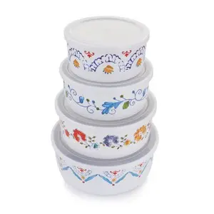 GIBSON HOME 8 Piece Anaya Round Nesting Food Storage Set