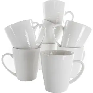 ELAMA Amie 8 Piece 12 Ounce Porcelain Mug Set - White