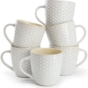 ELAMA Honeycomb 6 Piece 15 Ounce Mug Set