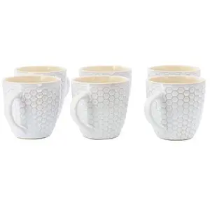 ELAMA Honeycomb 6 Piece 15 Ounce Mug Set