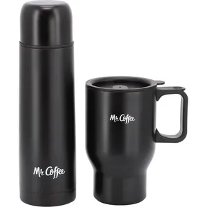 MR. COFFEE Javelin 2 Piece Thermal Bottle And Travel Mug Set - Black