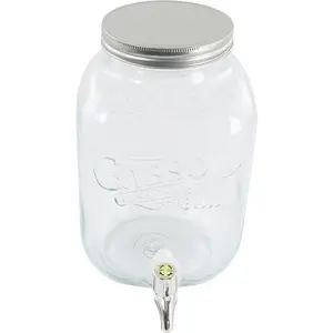 GIBSON HOME General Store 1.1 Gallon Glass Jar Beverage Dispenser - Clear