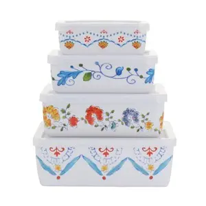GIBSON HOME 8 Piece Anaya Rectangular Nesting Food Storage Set - Multi