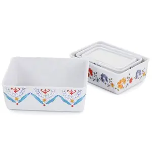 GIBSON HOME 8 Piece Anaya Rectangular Nesting Food Storage Set