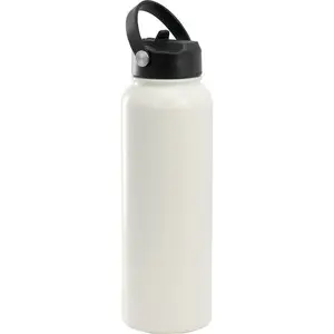 GIBSON HOME Marina 38oz Stainless Steel Thermal Bottle With Lid - White
