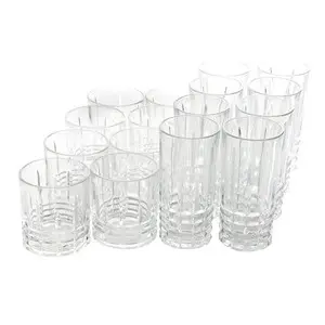 GIBSON HOME Jewelite 16 Piece Tumbler And Double Old Fashioned Glass Set - Clear