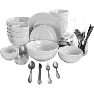 Gibson All U Need 60 Piece Ceramic Dinnerware Combo Set With Drinkware And Flatware