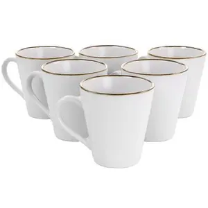 ELAMA Arthur 6 Piece Stoneware Mug Set - White