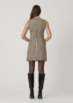 Shoshanna Abigail Houndstooth Tweed Mini Dress