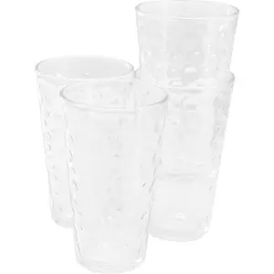 GIBSON HOME 4 Piece 16 Ounce Bubble Glass Tumbler Set - Clear