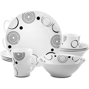 Gibson Modern Times 12 Piece Dinnerware Set - White