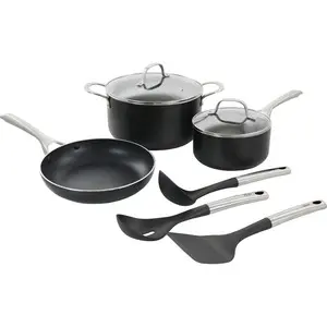 OSTER Palladium 8 Piece Aluminum Cookware Set - Black