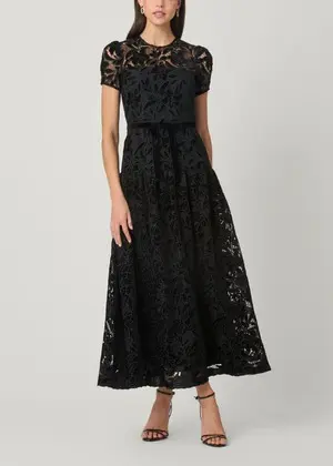 Shoshanna Farah Velvet Lace Dress