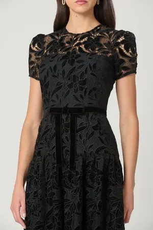 Shoshanna Farah Velvet Lace Dress