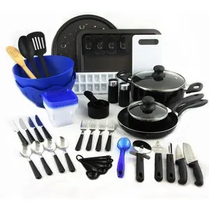 Gibson Total Kitchen 59 Piece Combo Set - Black