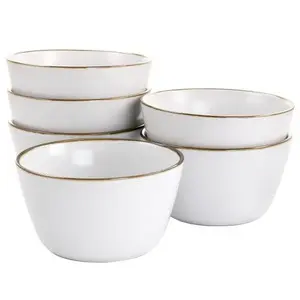 ELAMA Arthur 6 Piece Stoneware Bowl Set - White