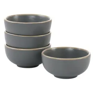 GIBSON HOME Rockaway 4 Piece 3.5in Fruit Bowl Set - Gray