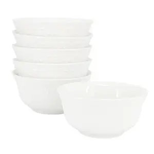 ELAMA Henryi 6 Piece 6.1 Inch Porcelain Bowl Set - White